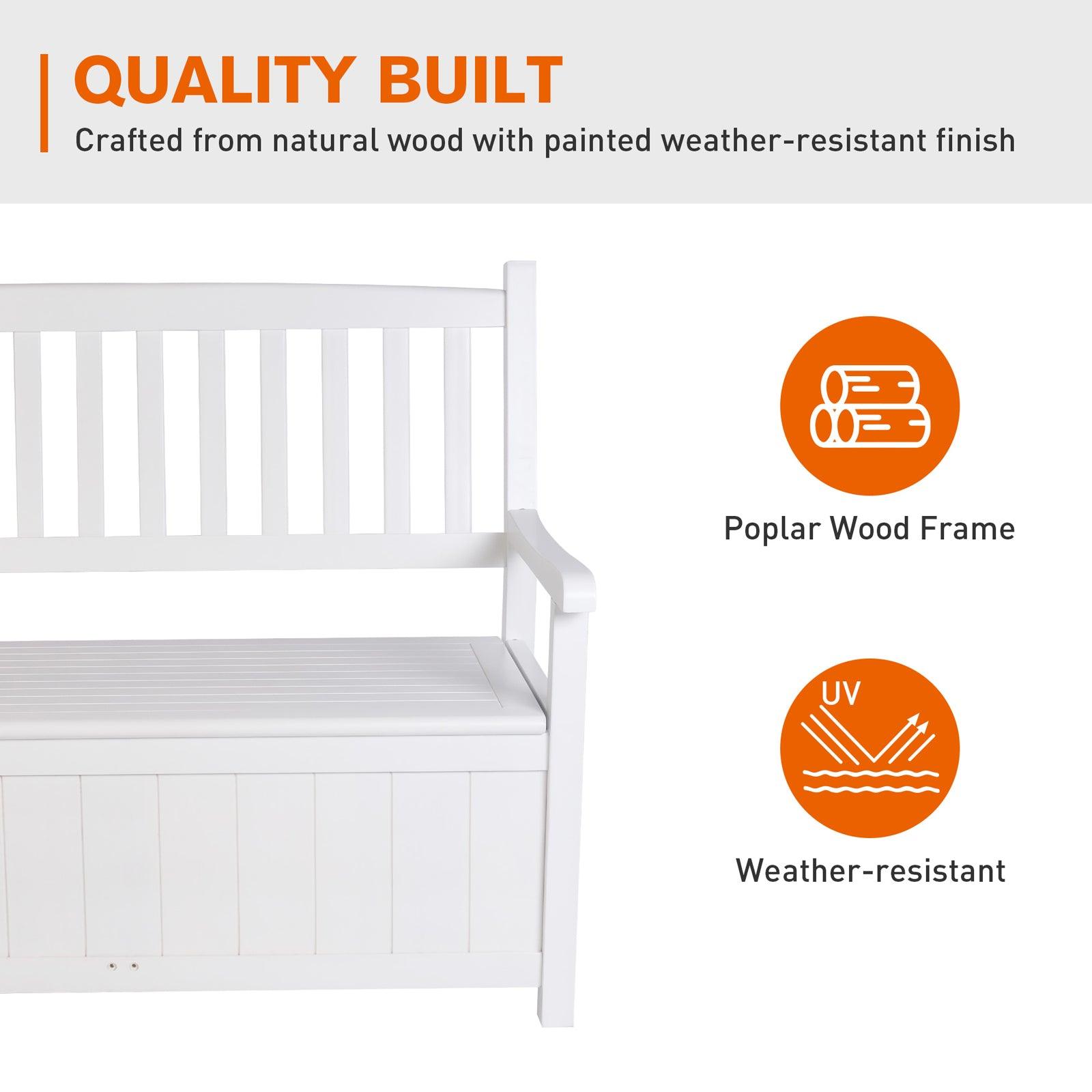 White deck storage bench store